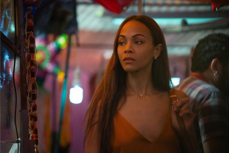 Zoe Saldana Wows In A Playful Sheer Outfit Featuring A Striking Stringy ...